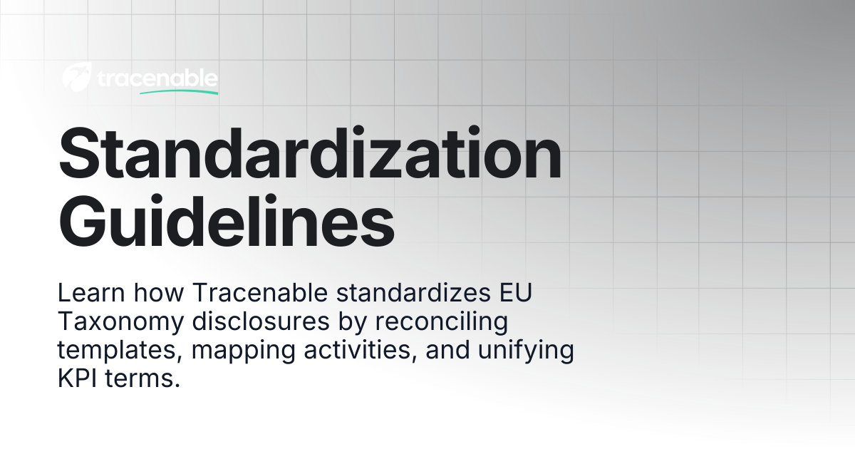 Standardization Guidelines | Tracenable Documentation
