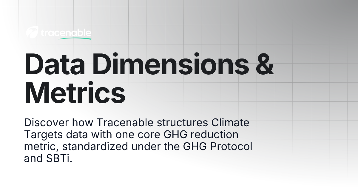 Data Dimensions & Metrics | Tracenable Documentation